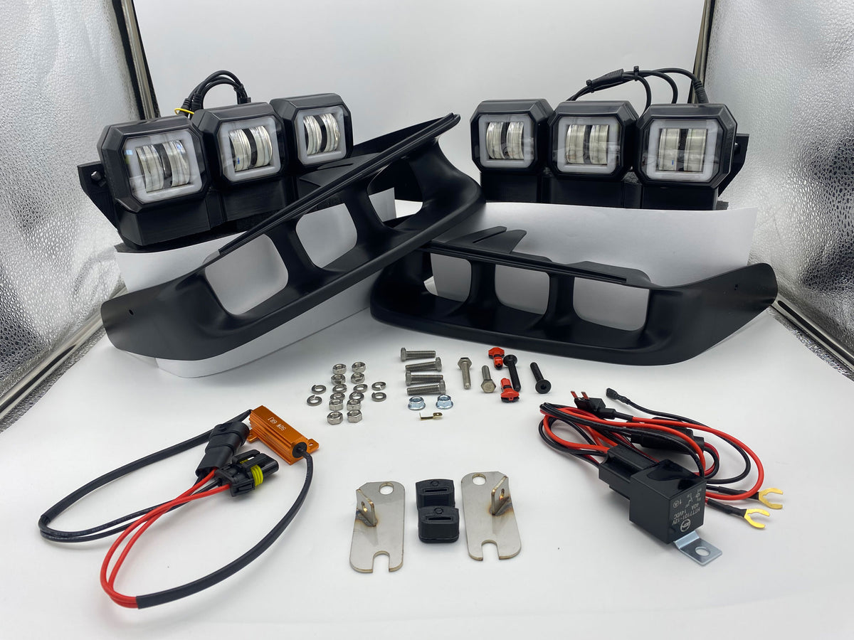 C5 Corvette Low-Rise Sleepy Eye TripLED's Square Headlight Kit (BEZELS ...